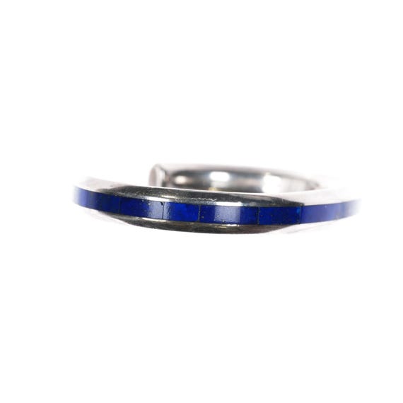 6" Troy Natachu Zuni sterling lapis inlay cuff bracel… - Gem