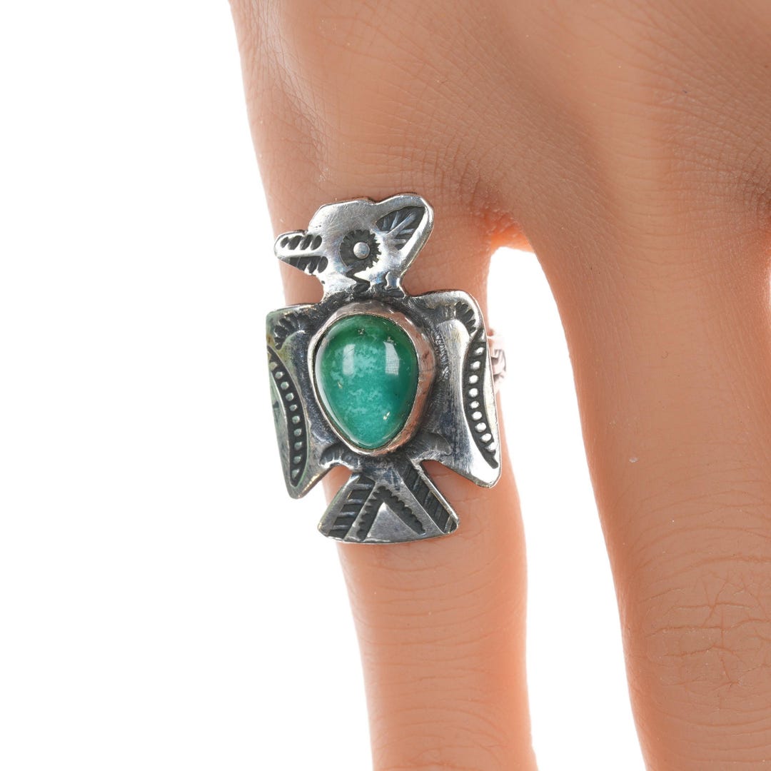 Sz4.5 Chief Wolf Robe Hunt 1905-1977 Acoma Silver Thunderbird Ring - Etsy