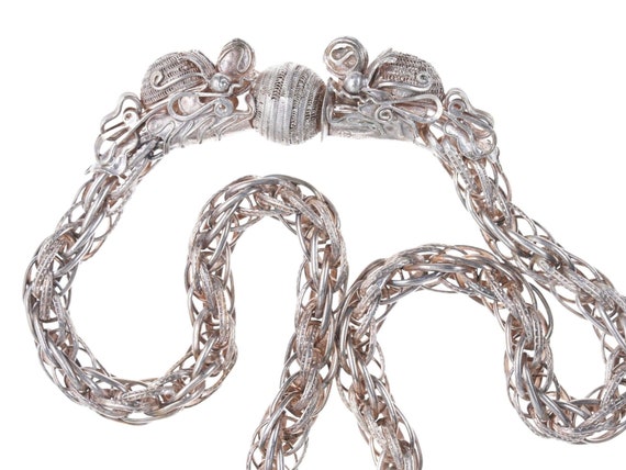 Antique Chinese silver dragon necklace - Gem