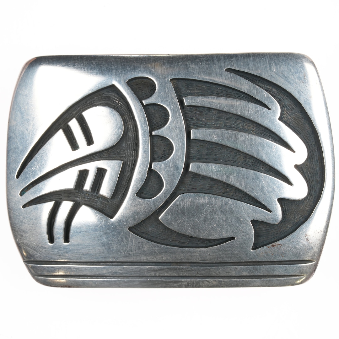 Arthur Yowitewa Hopi Silver Overlay Belt Buckle - Etsy