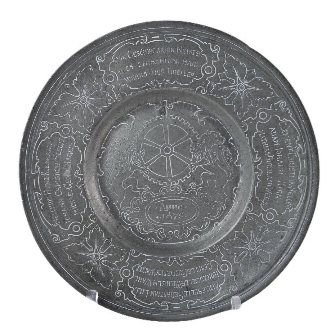 Anno 1678 17th Century Engraved Pewter Plate - Etsy
