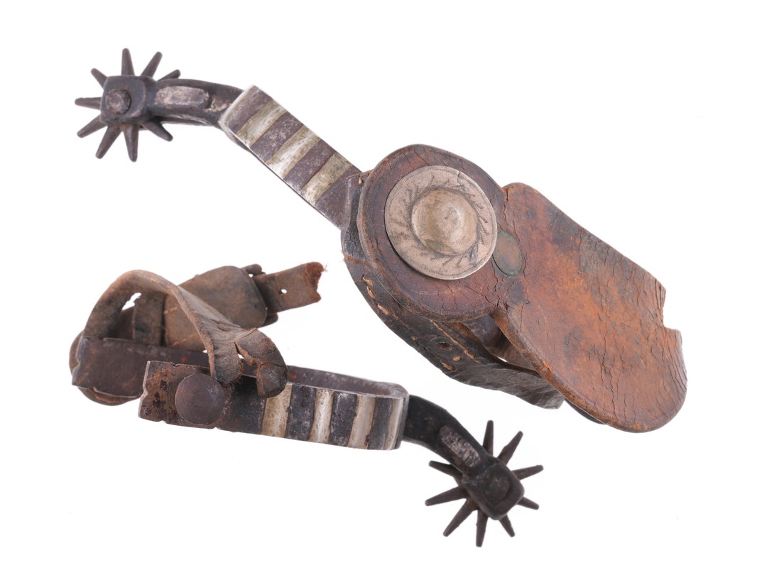 Antique Silver Mounted Hand Forged Spurs - Etsy