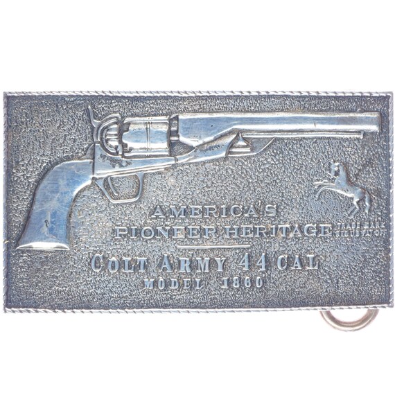 Sterling silver Colt Army 44 Cal belt buckle - Gem