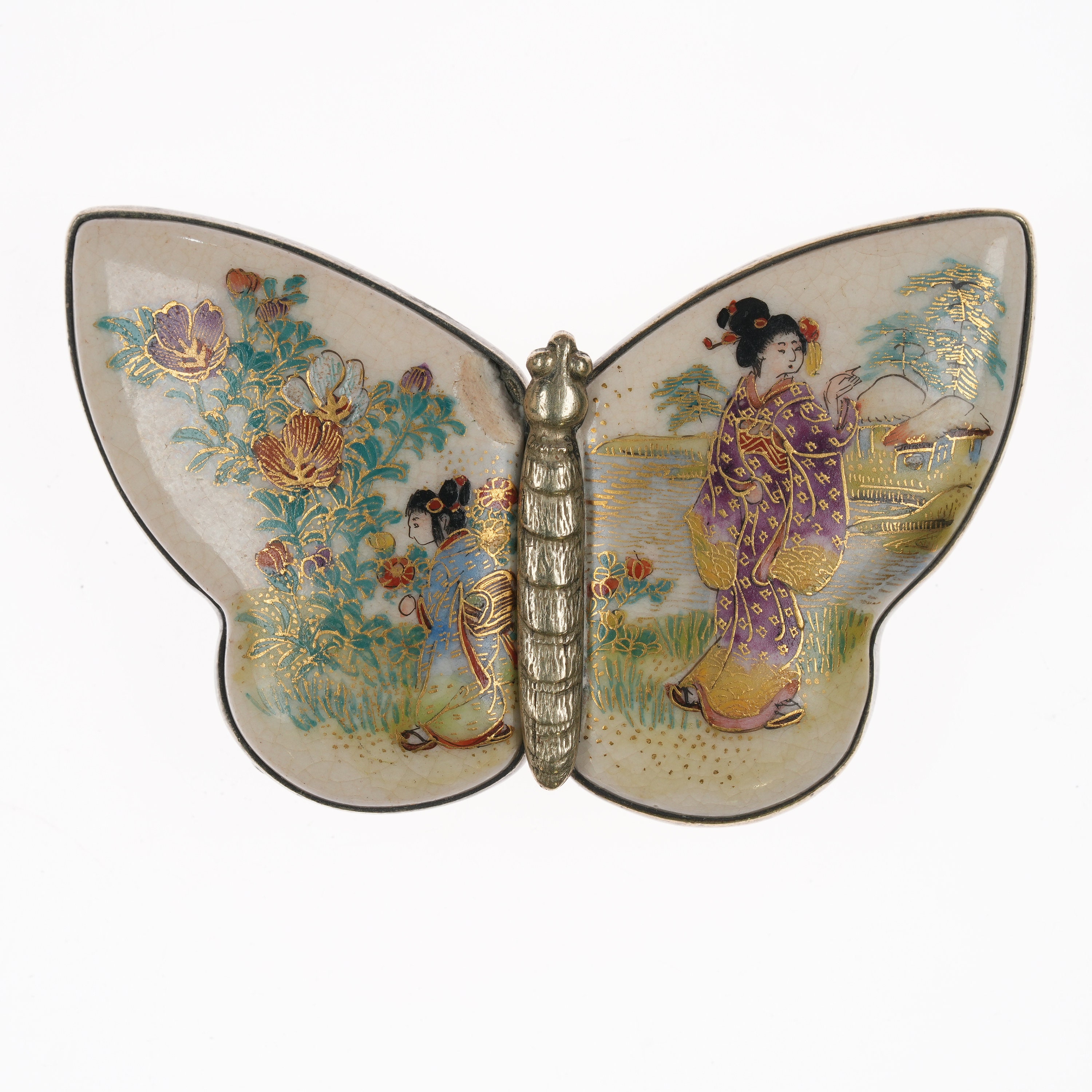 C1900 Japanese Satsuma Butterfly Form Belt Buckle Set - Etsy