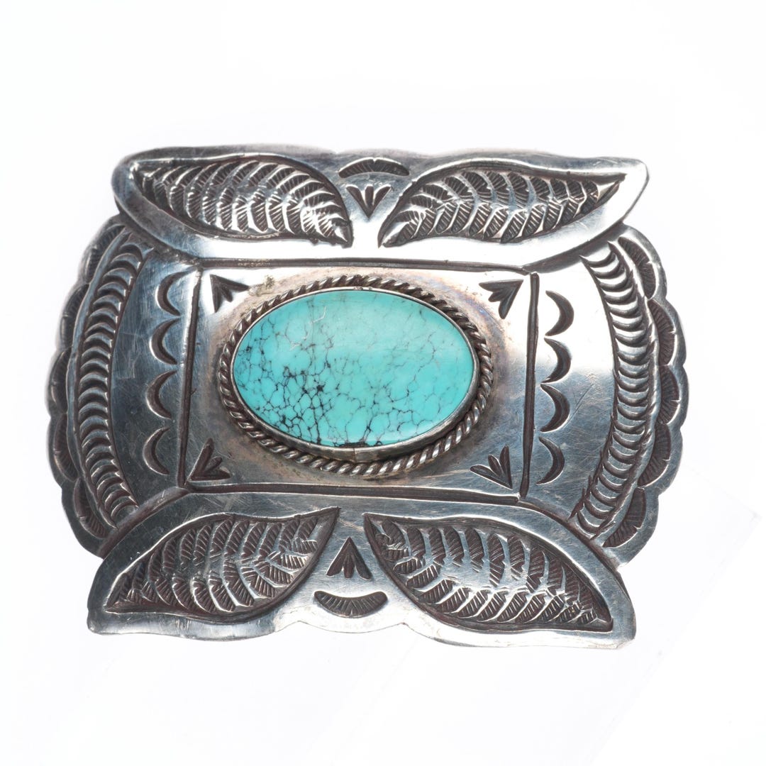 Arnold Maloney Navajo Sterling Silver Revival Mustache Belt Buckle ...