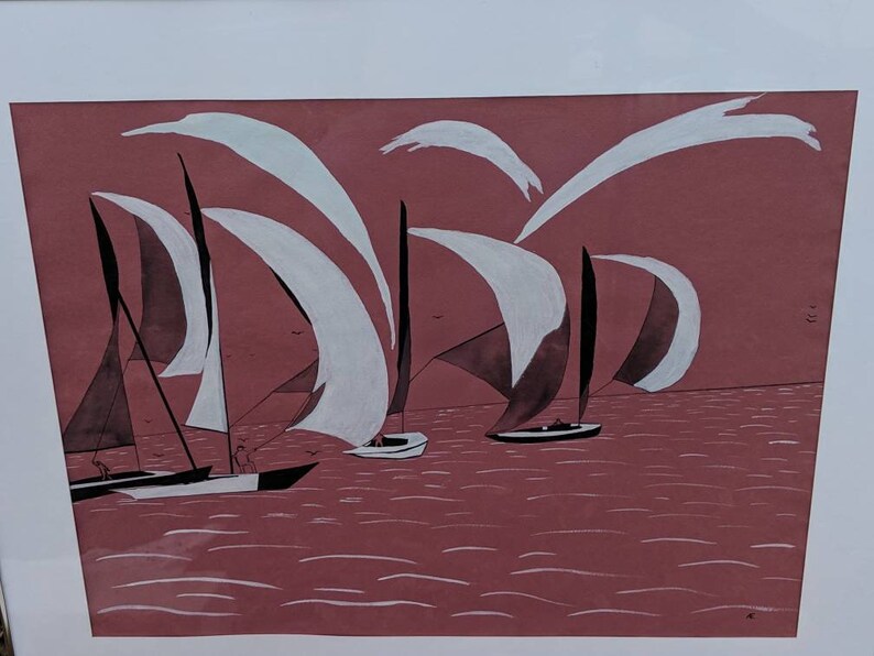 Boating to Windward Watercolor Amy Freeman Lee Listed Artist - Etsy