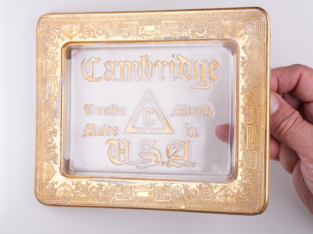 C1930's Cambridge Glass Store Display Advertising Plaque - Etsy