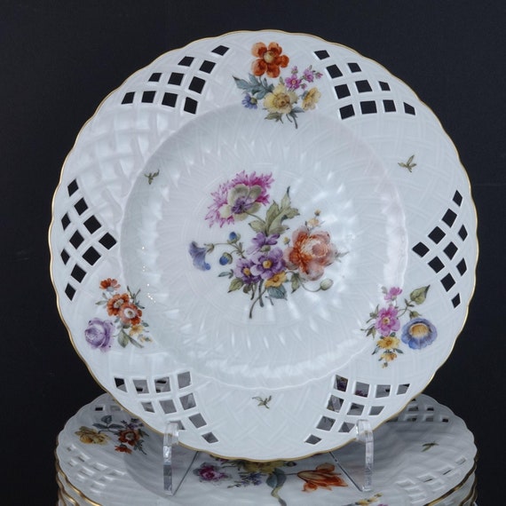 Antique KPM Reticulated Basketweave Hand Painted Dres… - Gem