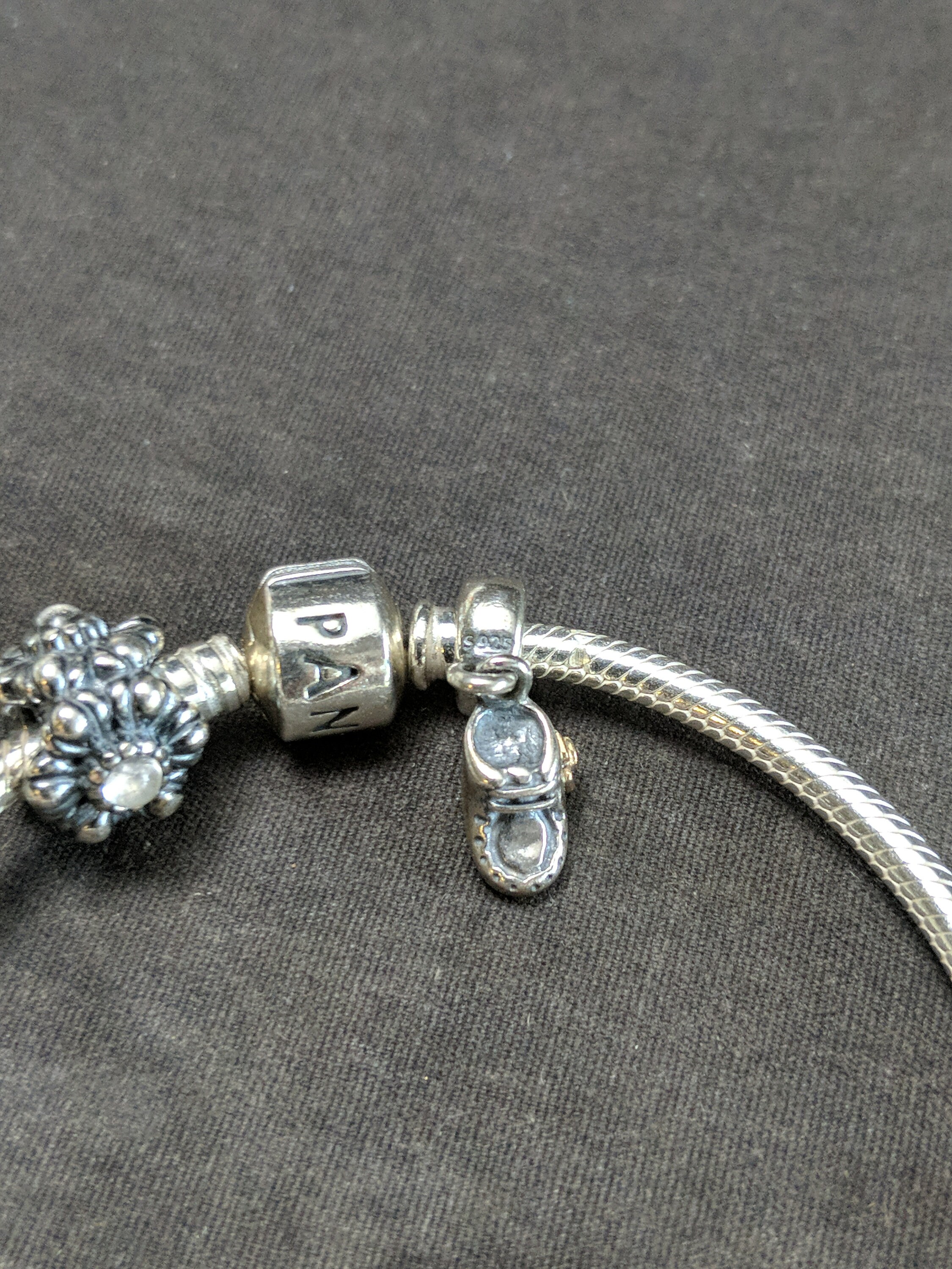 Pandora Sterling Charm Bracelet with 5 charms 7.25 | Etsy
