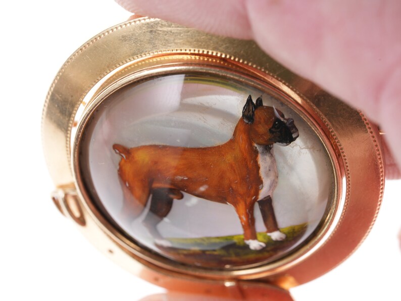 Large Antique 14k Gold Essex Crystal Boxer Dog Pin - Etsy