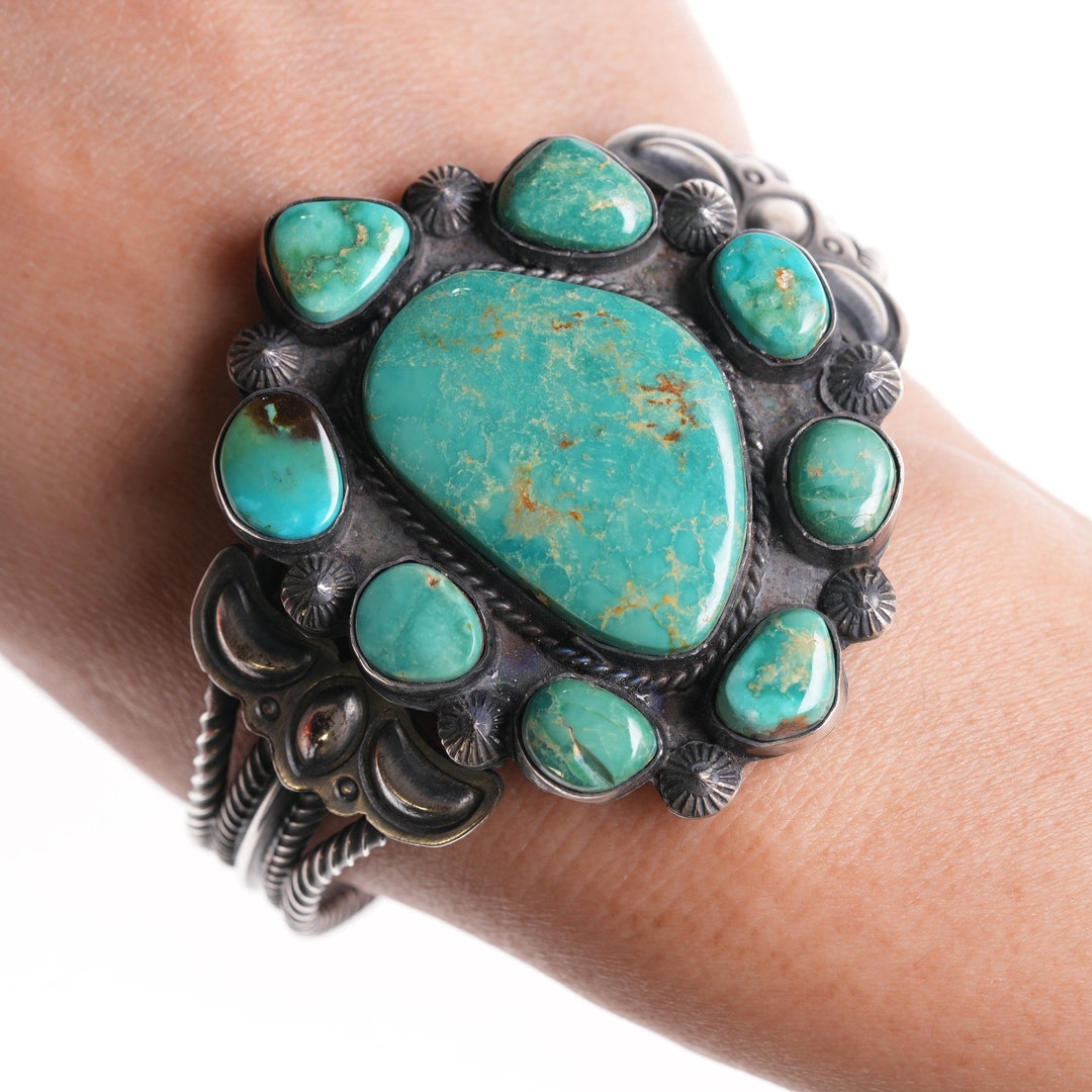 6.75 Jefftey Mutte Navajo Sterling and Turquoise Cluster - Etsy