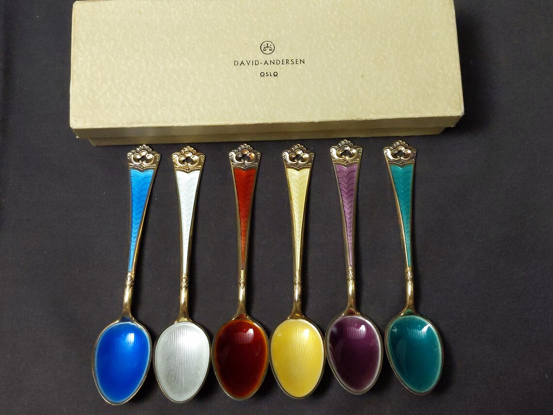 1930's David Andersen Sterling Silver Enamel Demitasse | Etsy