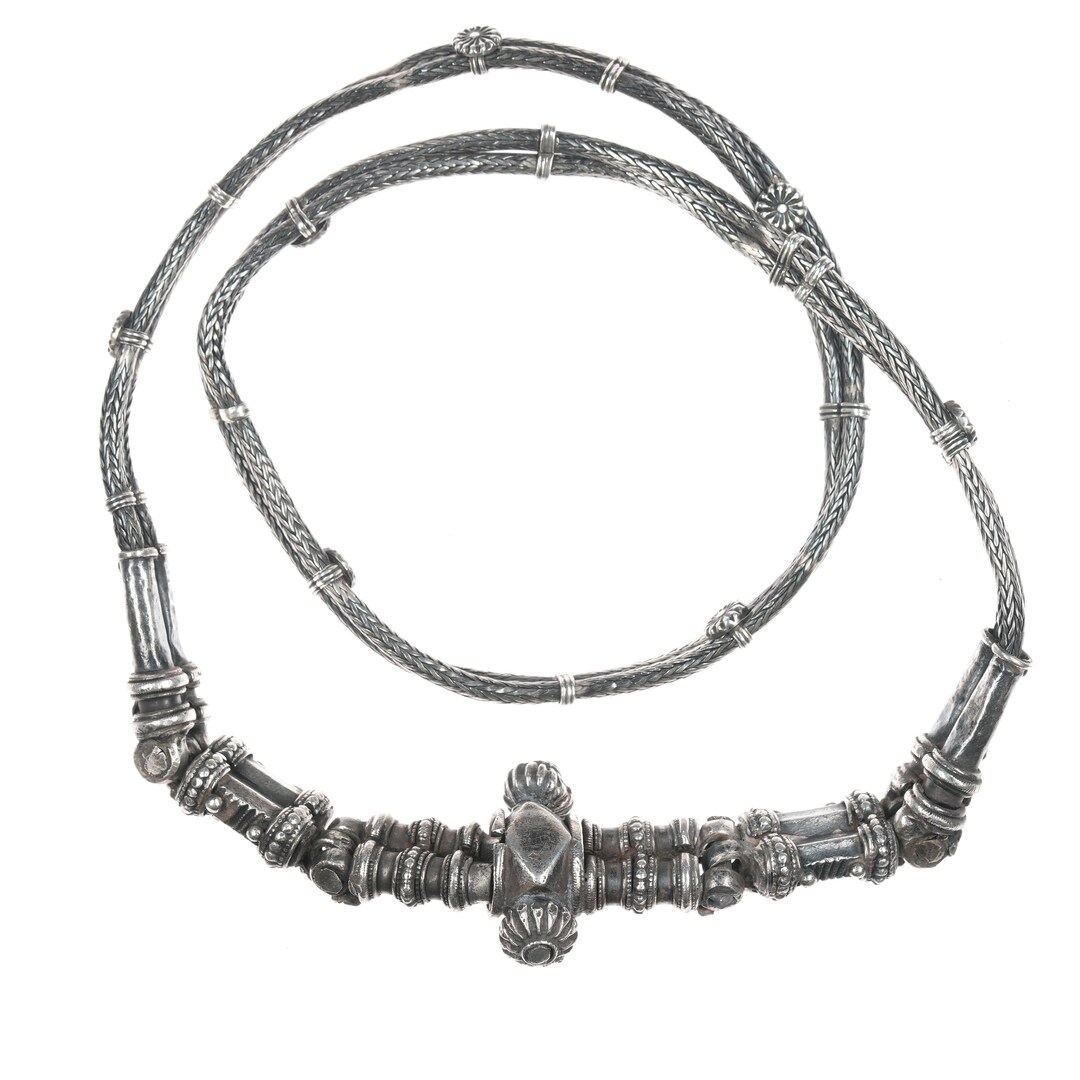 29.75 Antique Silver Indian/hindu Belly Chain Belt Wheat Chain Necklace ...