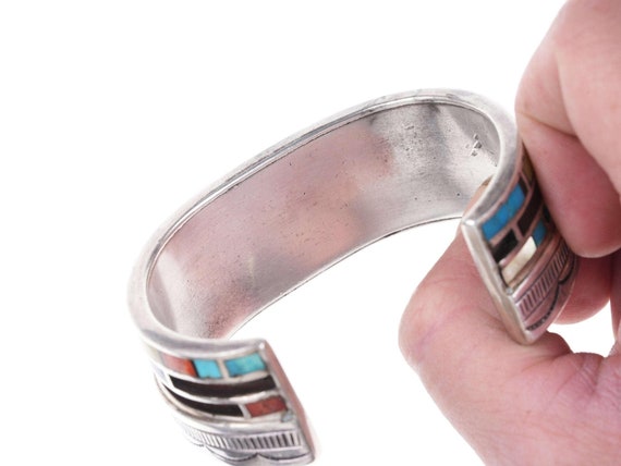 Heavy Vintage Zuni Channel inlay cuff bracelet - Gem