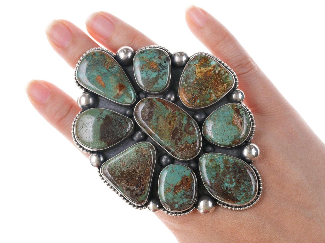 Sz8 Ernest Begay Navajo Oversized Turquoise Cluster Ring - Etsy