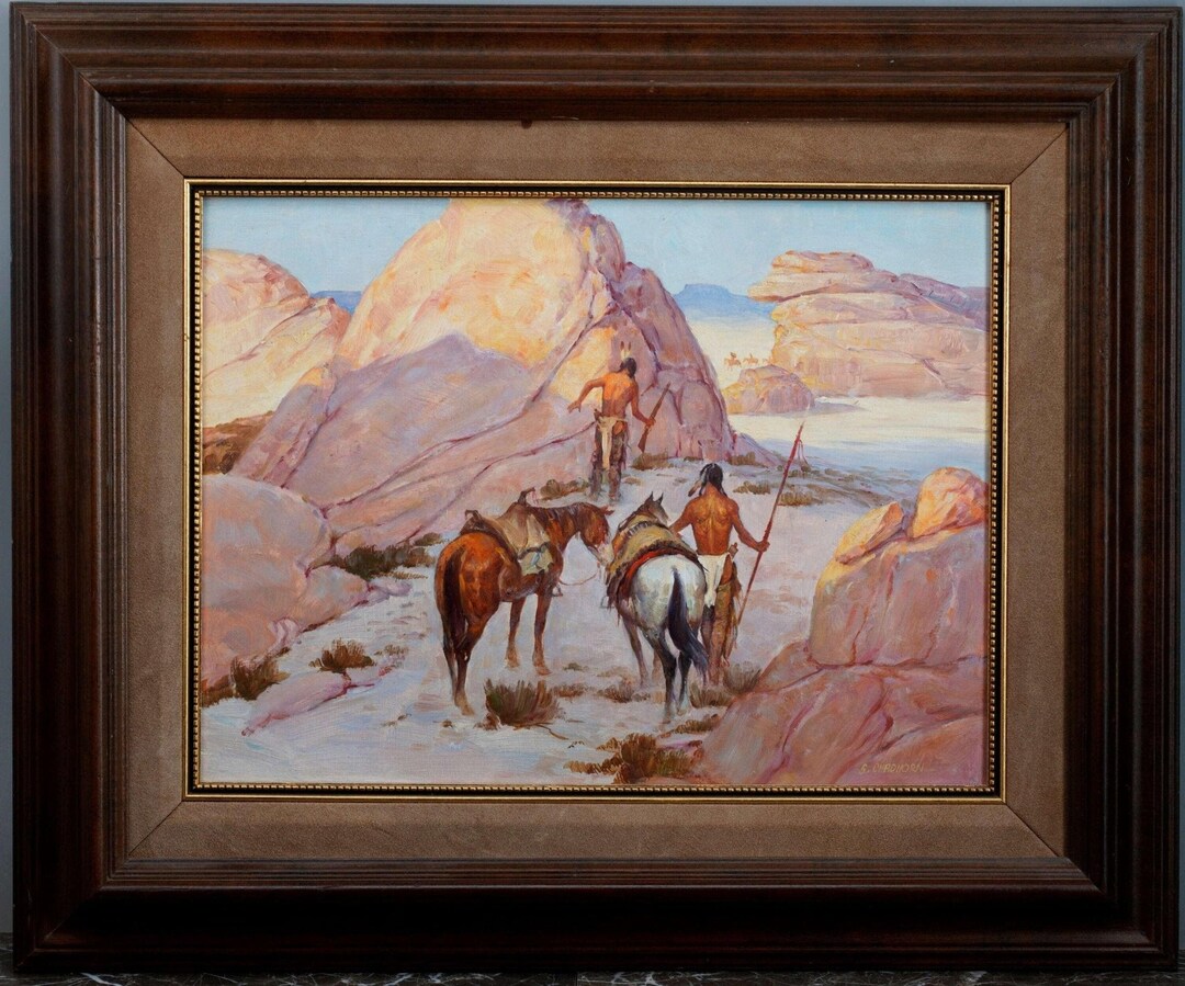 Shep Chadhorn Blackfoot Native American Artist Oil on Board - Etsy