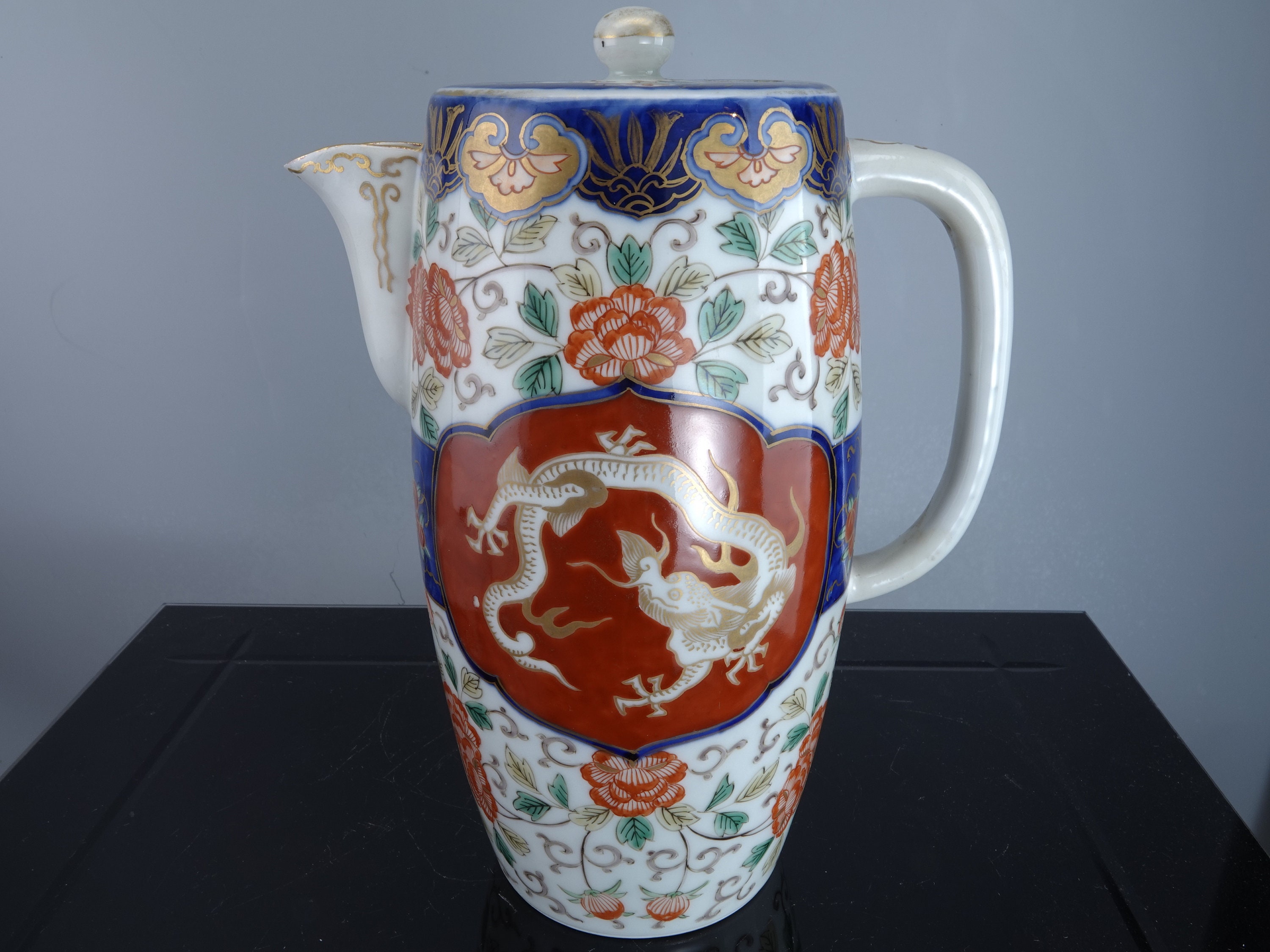 Meiji Period Japanese Studio Porcelain Imari Covered Pitcher | Etsy