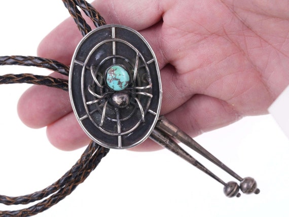 c1950's Native American Spider/Web Silver and turquoi… - Gem