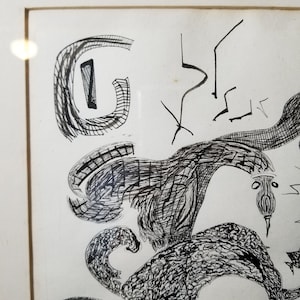 Mid Century Abstract Drawing Amy Freeman Lee Listed Artist San - Etsy