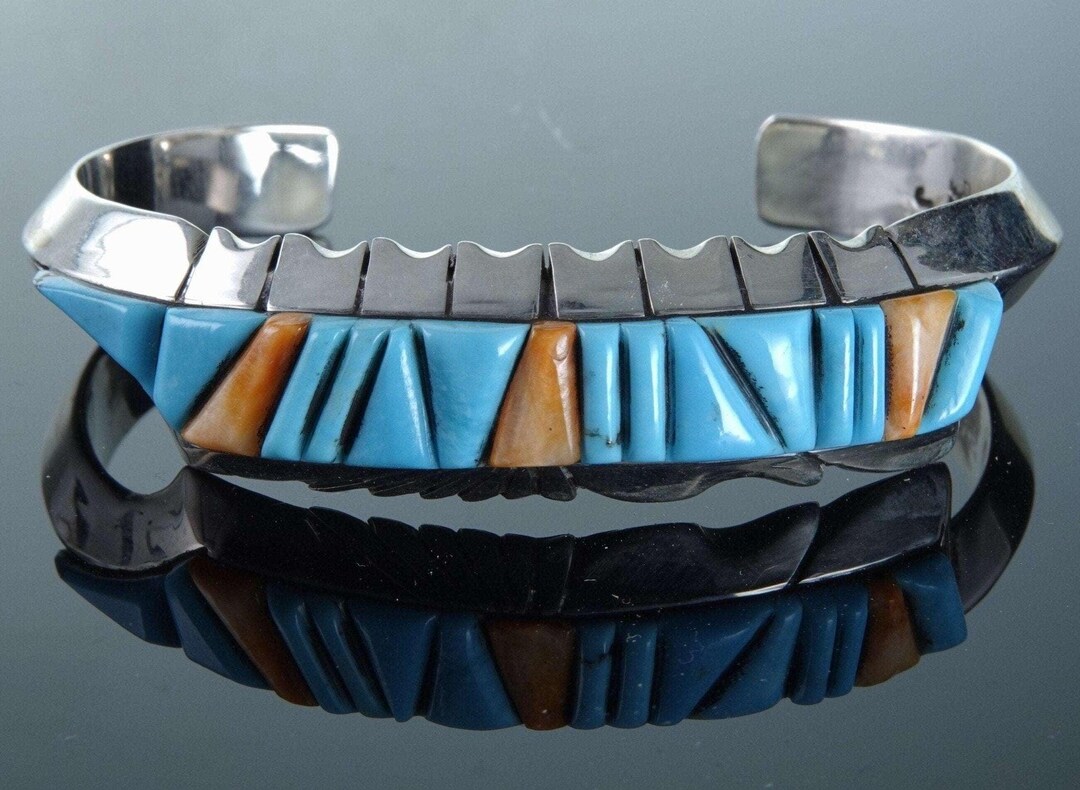 Native American Cobblestone Spiny Oyster and Turquoise and Sterling ...