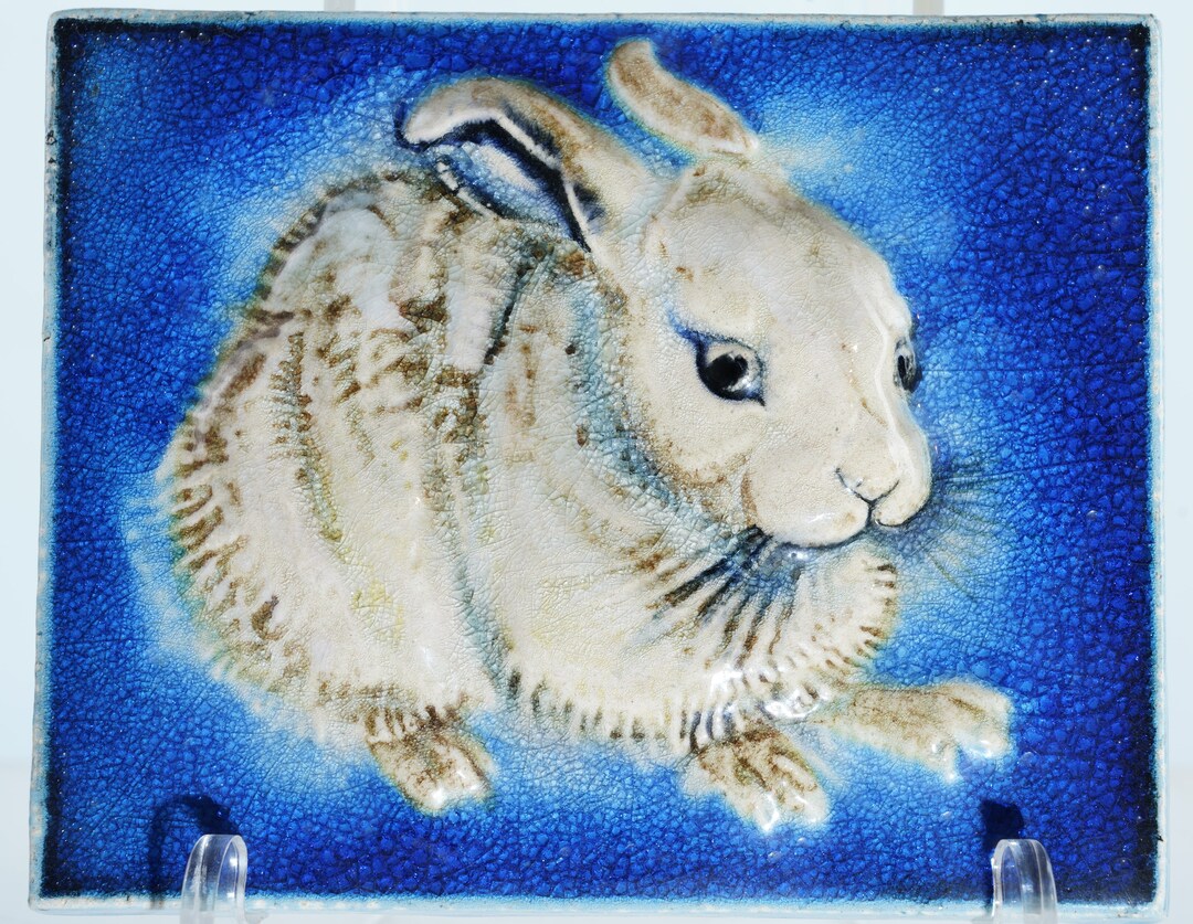 Majolica High Relief Rabbit Wall Plaque - Etsy