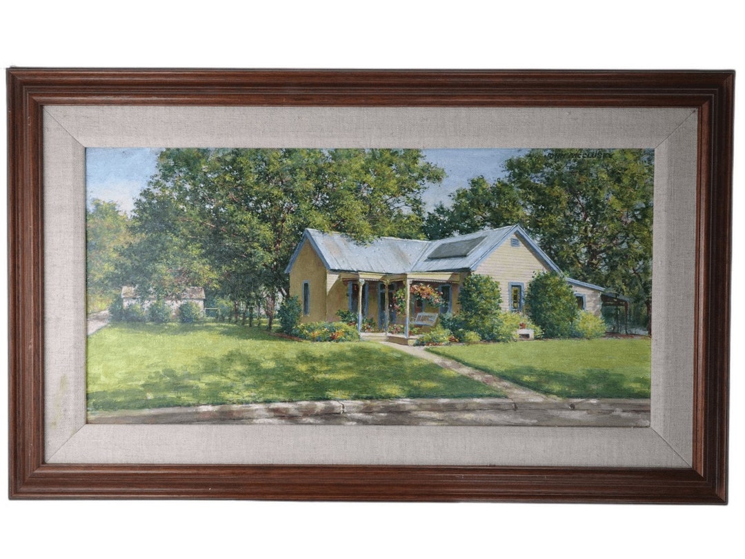John Mcclusky 1914-1994 Oil Painting of a Texas Home - Etsy