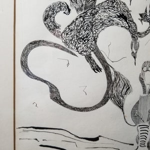 Mid Century Abstract Drawing Amy Freeman Lee Listed Artist San - Etsy