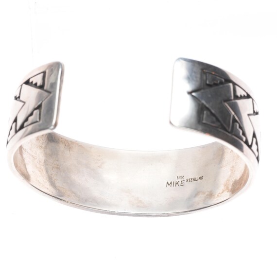6.75" Mike Begay Navajo sterling silver 14k gold beze… - Gem