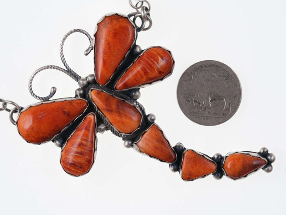 Navajo Sterling Bea Tom Spiny Oyster dragonfly neckla… - Gem