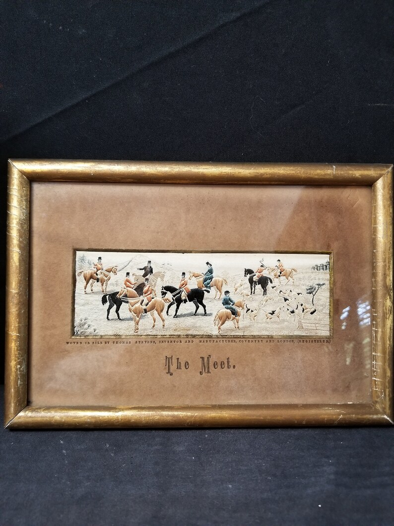 Horse Racing Fox Hunting Stevengraph Pure Silk Woven Picture | Etsy