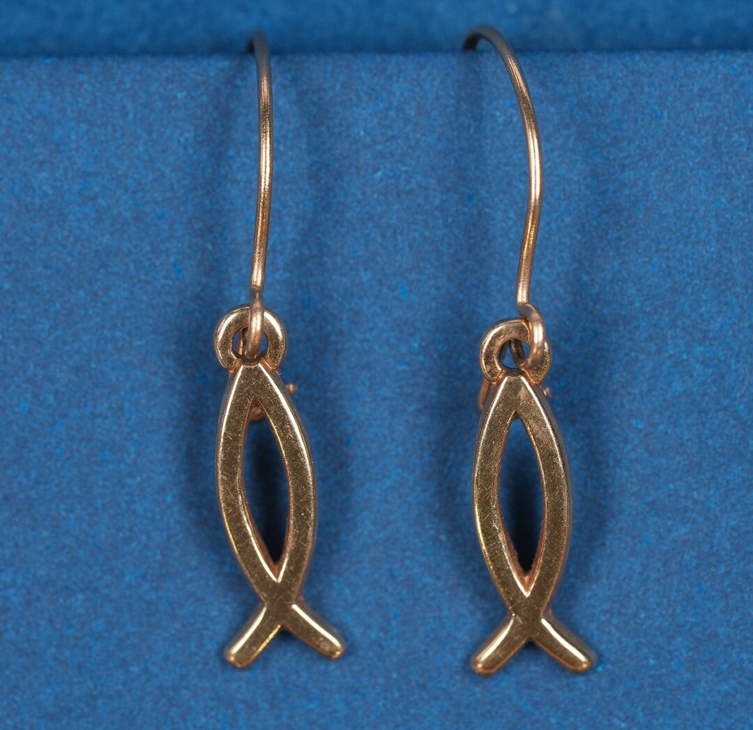 Retired James Avery 14k Ithcus Fish Earrings - Etsy