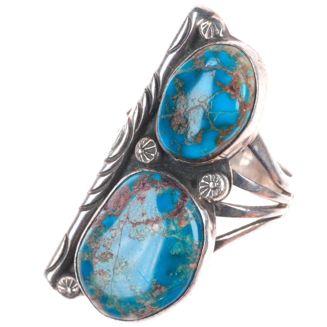 Sz11 Roy B. Platero Navajo Bisbee? High Grade Turquoise Sterling Silver ...