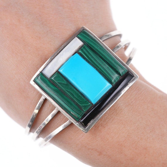 6.75" Kyle Sam Navajo Sterling Cobblestone bracelet - Gem