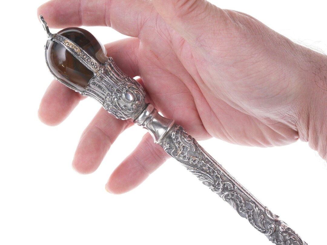 Antique Sterling Judaica Yad Torah Pointer With Agate Handle - Etsy