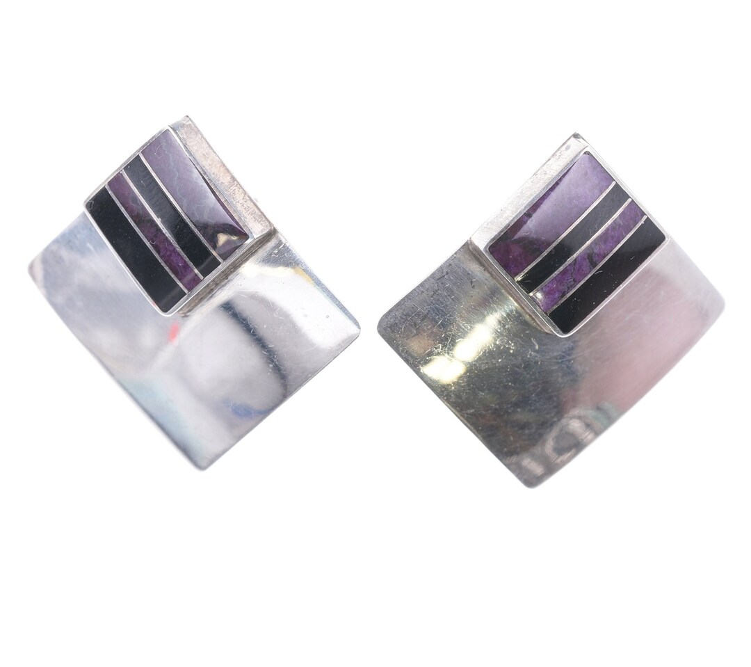 Navajo Ray Tracey Knifewing Sugilite/onyx Sterling Channel - Etsy