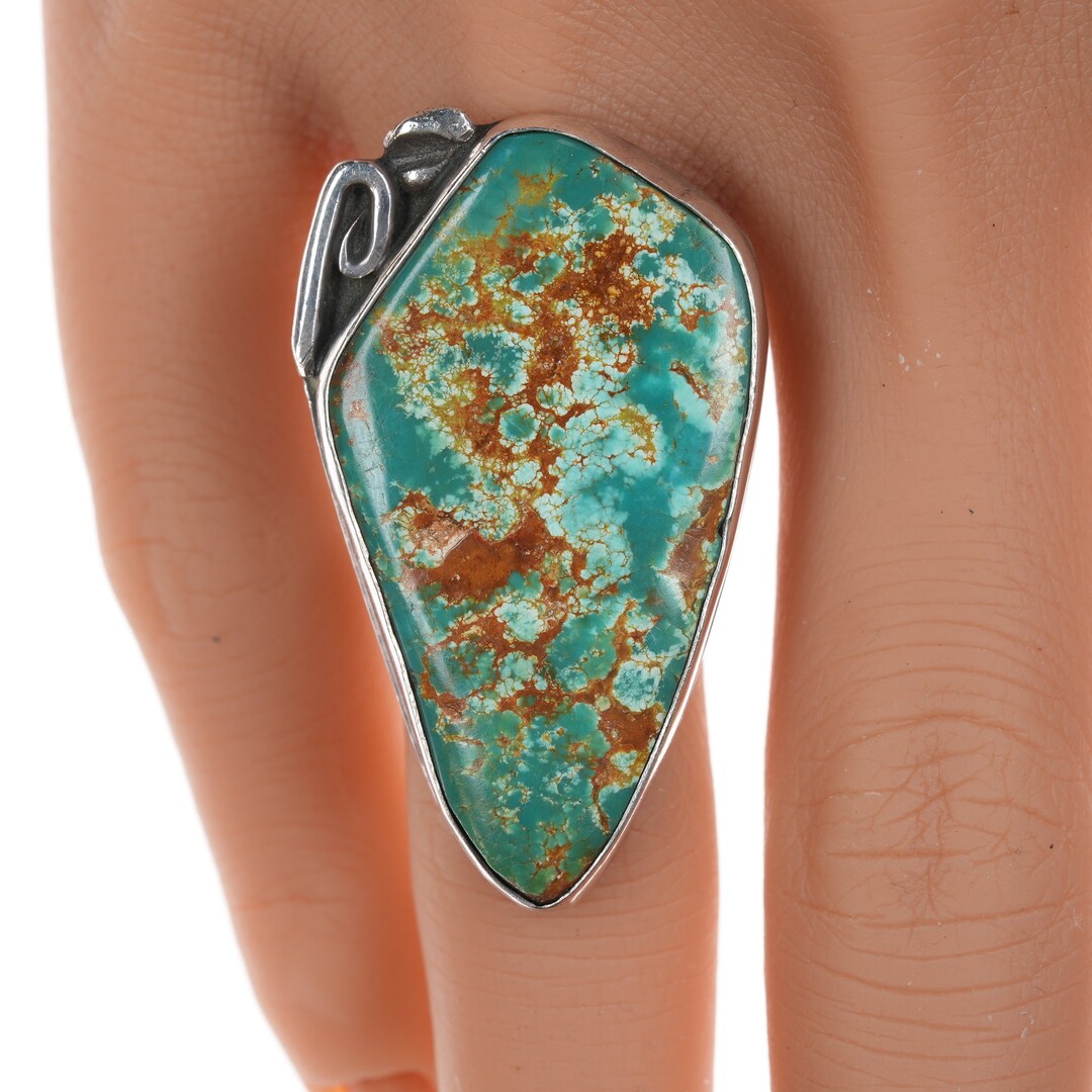 Sz7 Chief Wolf Robe Hunt 1905-1977 Acoma Silver Large Turquoise ...