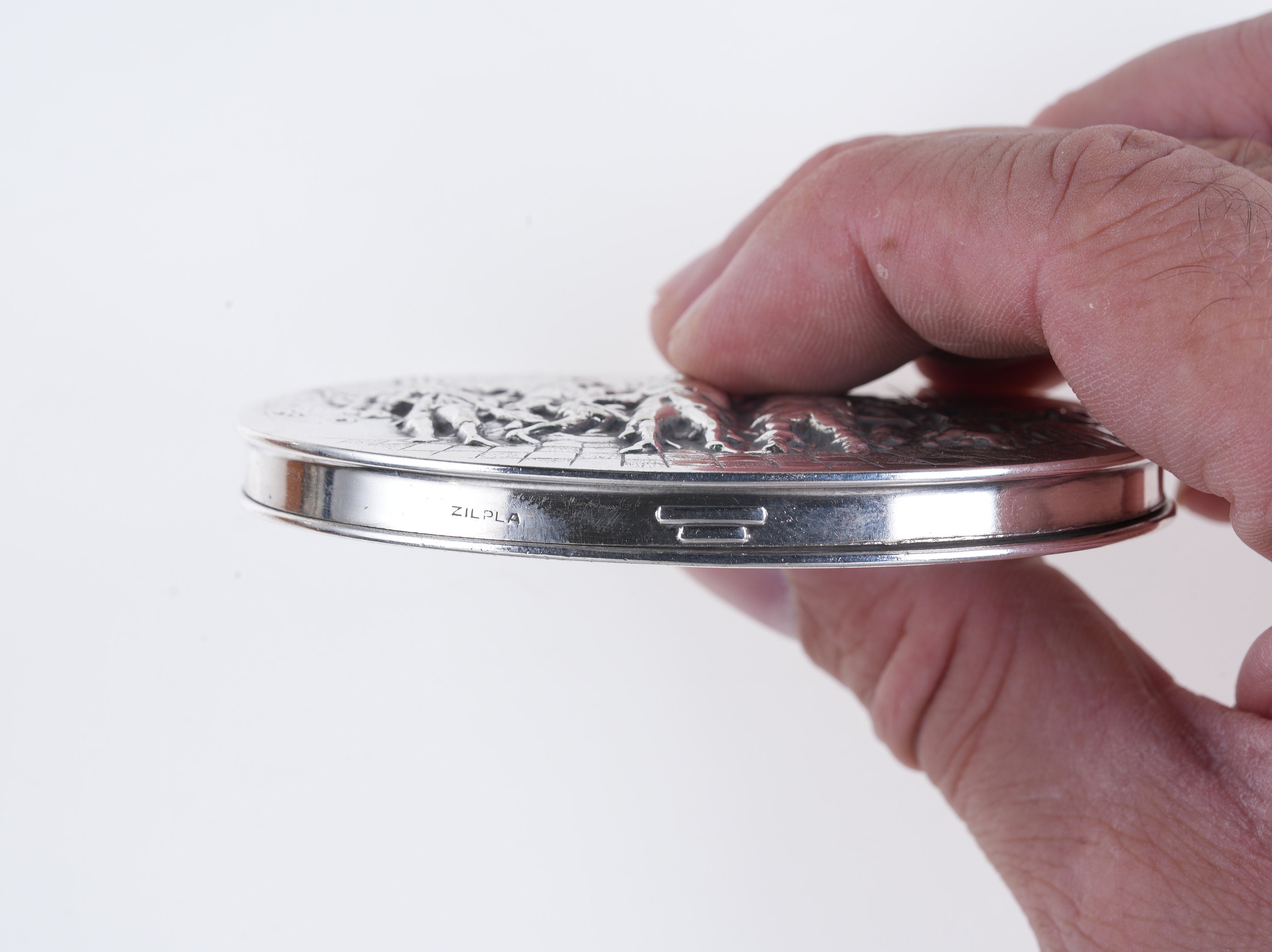 Vintage Zilpla Dutch Silver Compact - Etsy