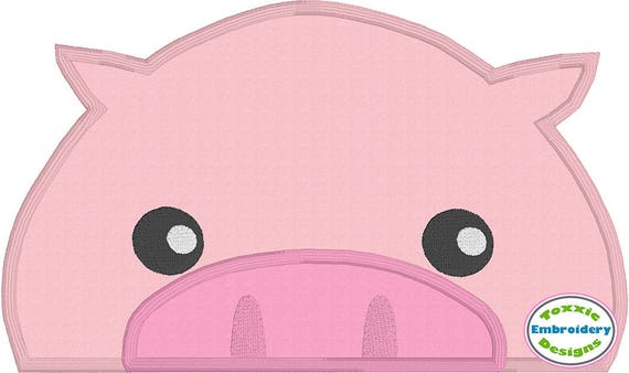 Pig Peeker Applique | Etsy