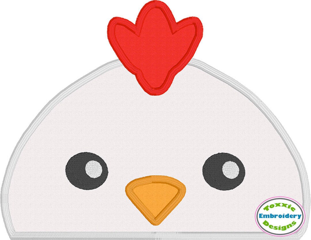 Chicken Peeker Applique Machine Embroidery, Hooded Towel, Peeker, 4x4 ...