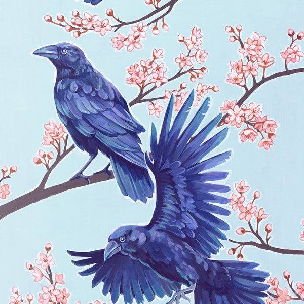 Crow in Tree - Etsy