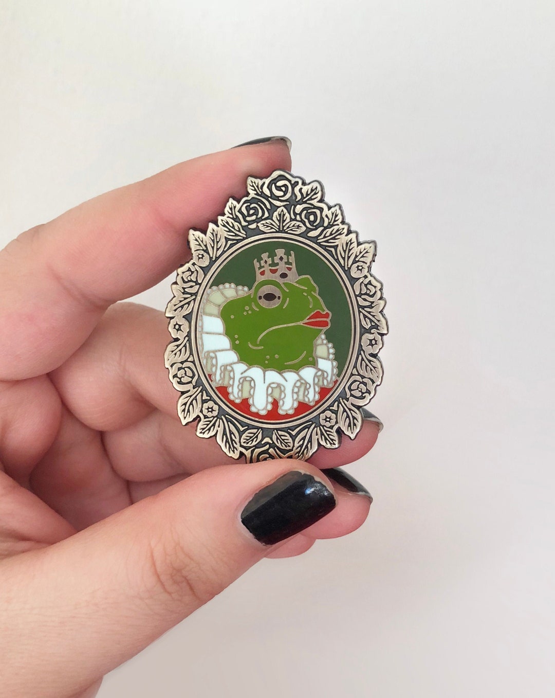 Toad Queen - Cameo Brooch - Hard Enamel - Lapel Pin - Victorian Antique ...