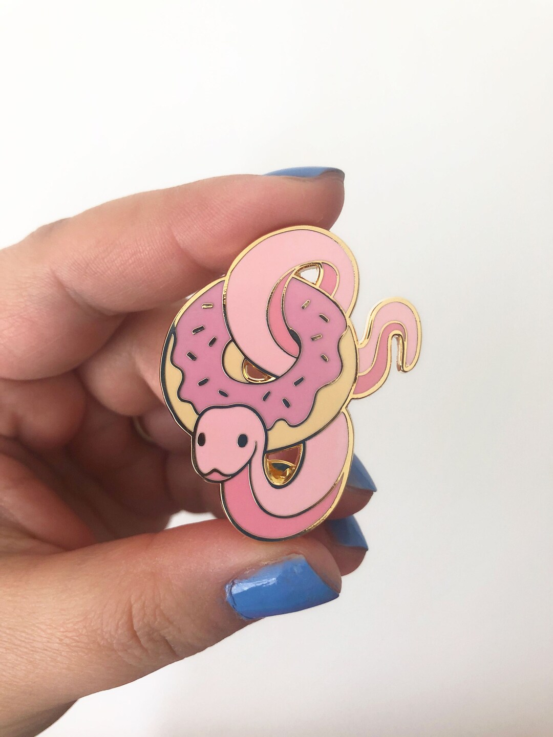 Danger Donut - Pink Snake - Hard Enamel Pin - Etsy