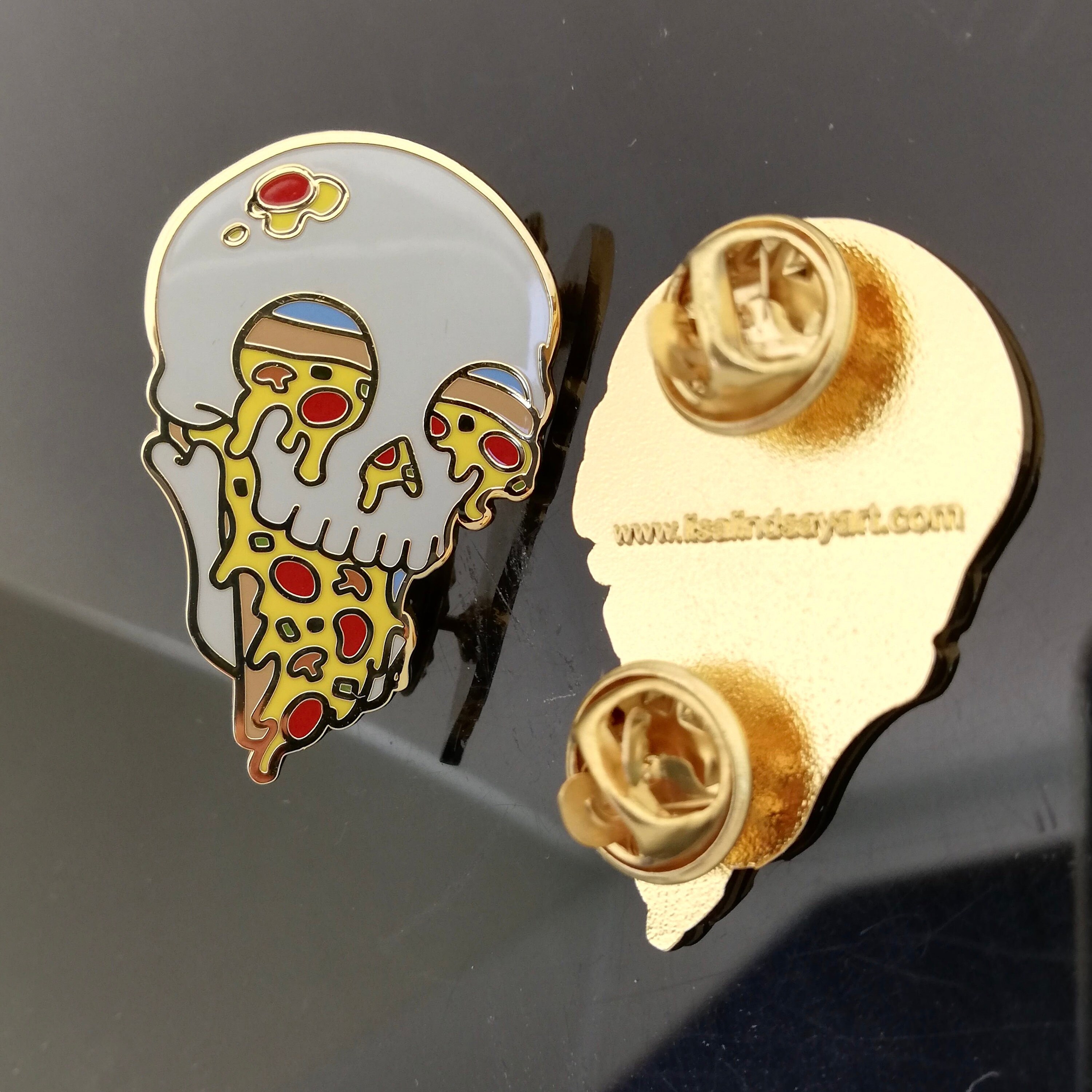 Pizza Skull Hard Enamel Lapel Pin Food Love Foodie - Etsy