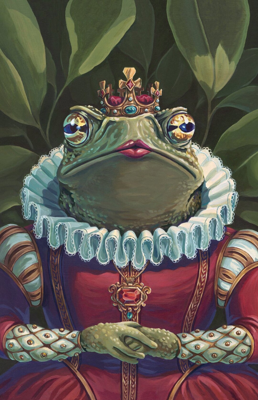Toad Queen 11x17 11x14 Reproduction Print - Princess Fairy Tale Frog ...