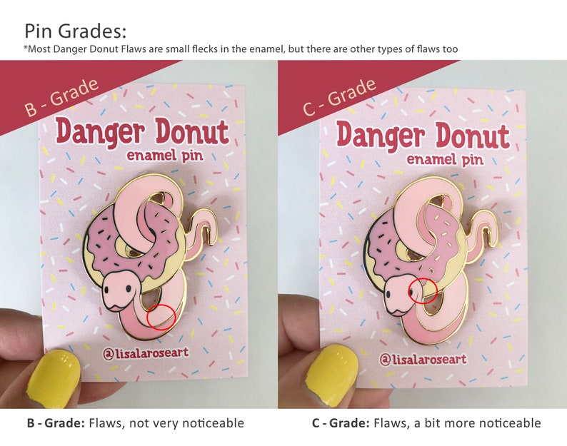 Danger Donut Pink Snake Hard Enamel Pin - Etsy