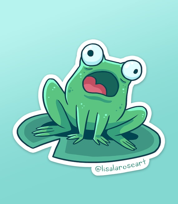 Screaming Frog Vinyl Sticker dishwasher safe toad cartoon | Etsy