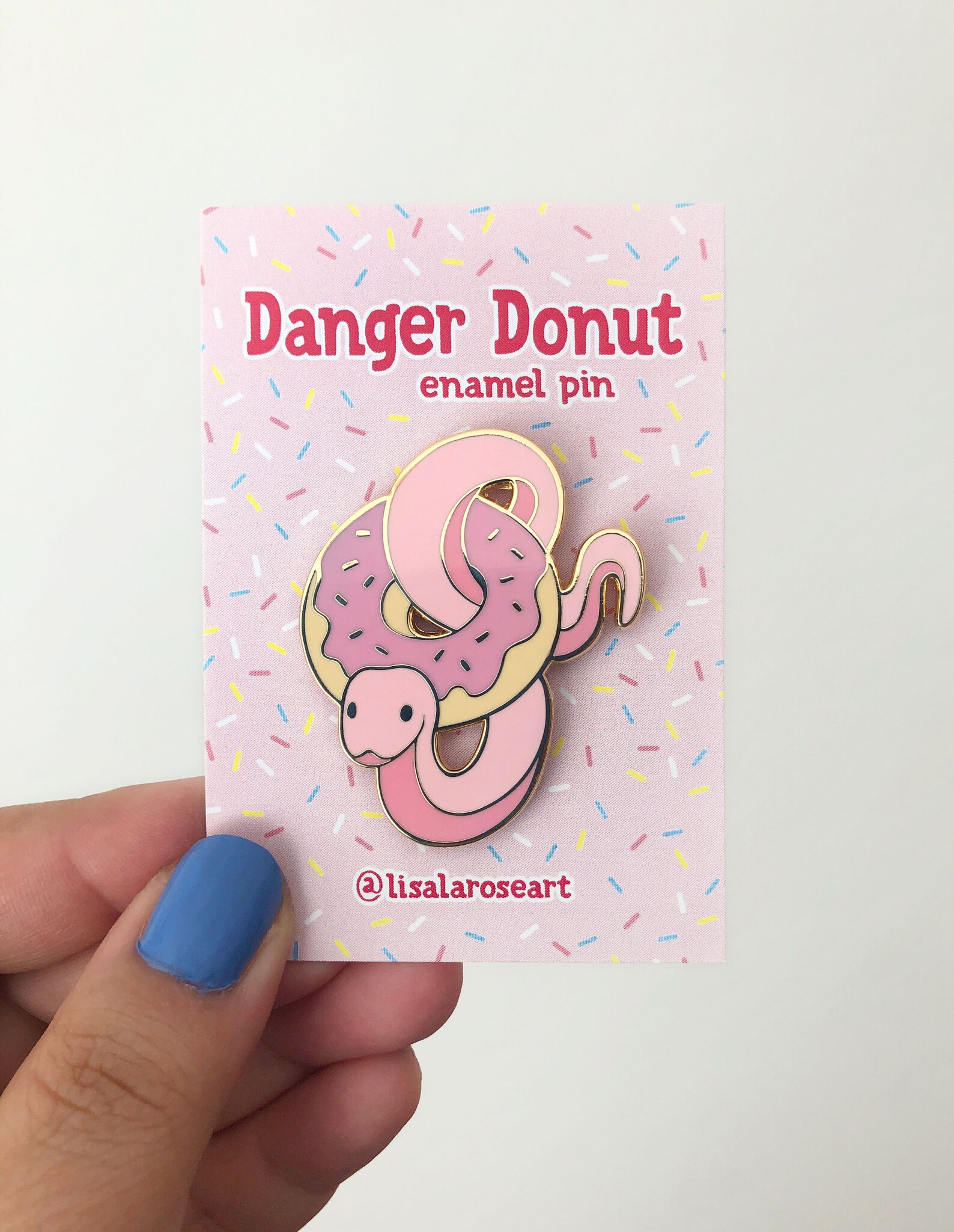 Danger Donut Pink Snake Hard Enamel Pin - Etsy