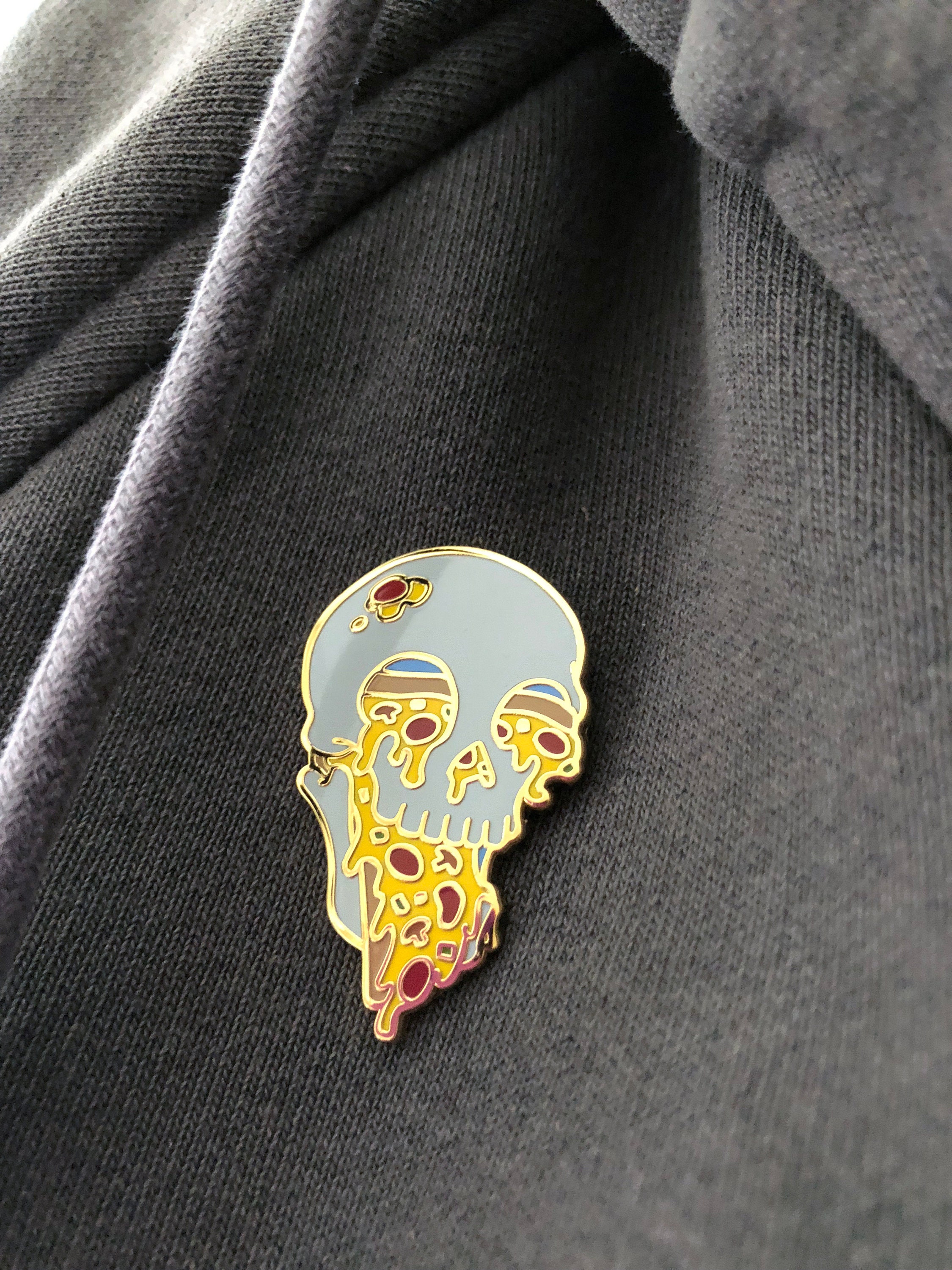 Pizza Skull Hard Enamel Lapel Pin Food Love Foodie - Etsy
