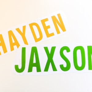JAXSON Font // Custom Vinyl Name Decal // Vinyl Stickers // Holographic ...