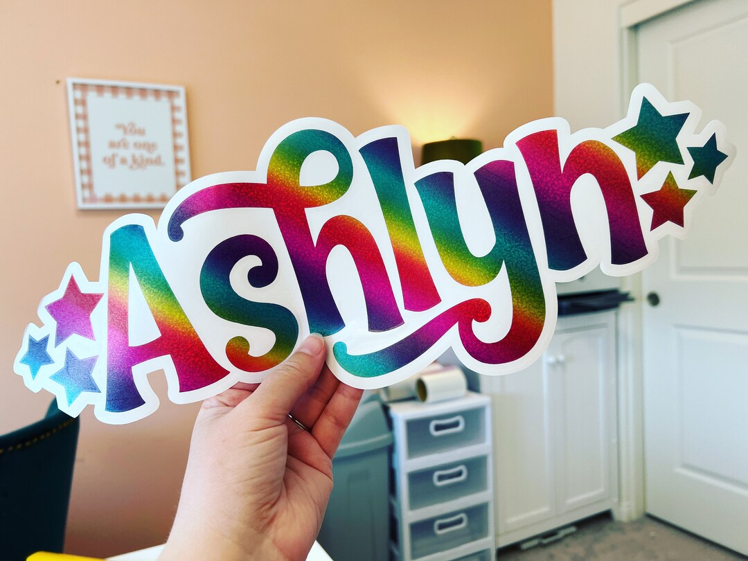 Rainbow Vinyl - Choose Your Font // Custom Vinyl Name Decal // Vinyl ...
